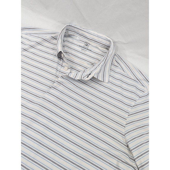 Mizzen+Main | Shirts | Mizzen Main Perfomance Golf White Striped Polo ...